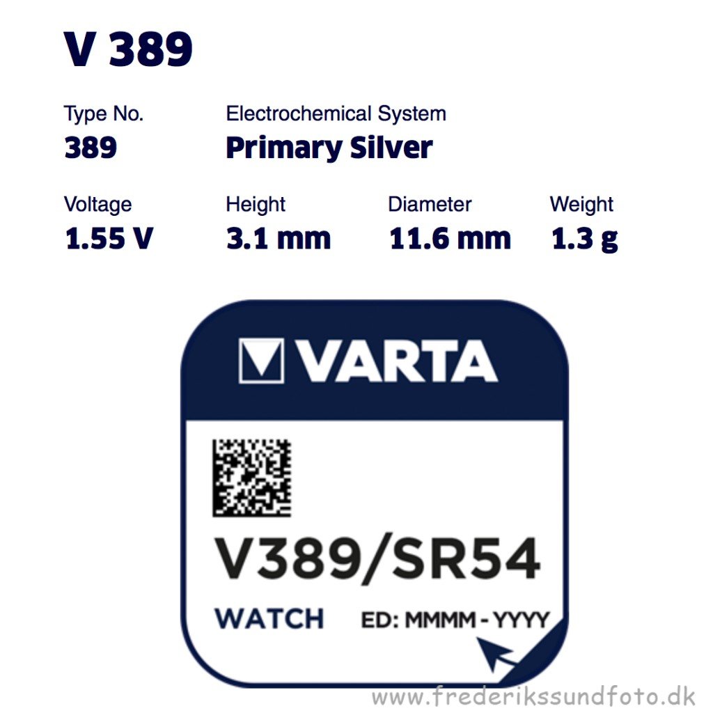 Varta V 389 1,55v silver SR 1130 W batteri
