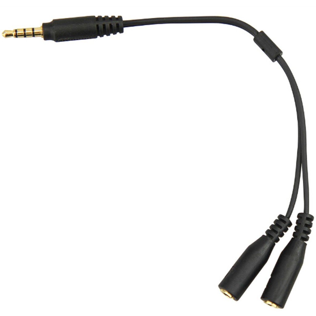 JJC 3,5mm TRRS til 3,5mm Mic & 3,5mm Monitor Jack